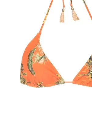 LYGIA & NANNY Maya Floral-print Bikini Top - Orange