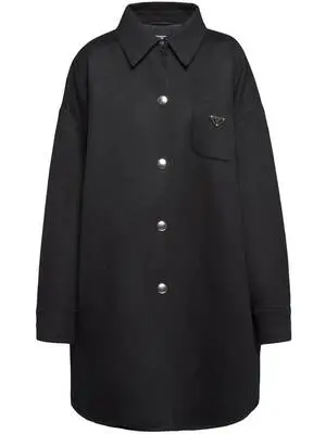 Prada Logo-plaque Wool Coat