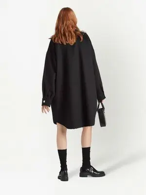 Prada Logo-plaque Wool Coat