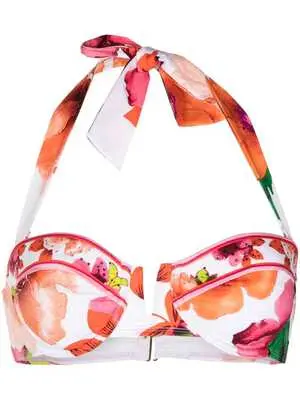 Camilla Floral-print Bikini Top - White