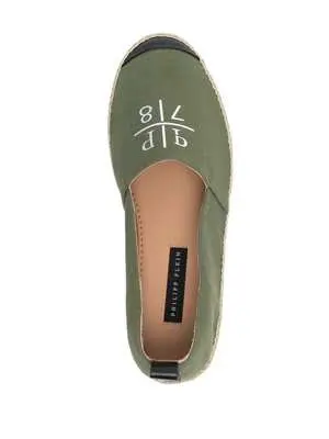Philipp Plein Logo-print Leather-trim Espadrilles