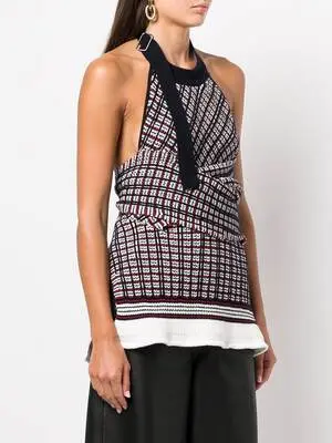 3.1 Phillip Lim Jacquard Halterneck Knit Top