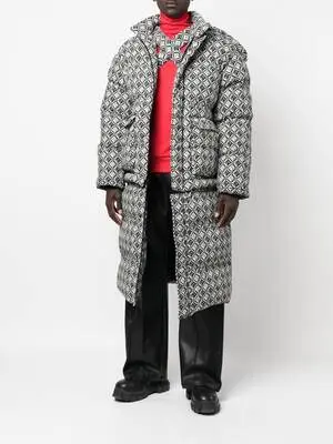 MARINE SERRE Moon Diamond-pattern Oversized Puffer Coat