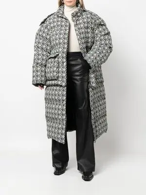 MARINE SERRE Moon Diamond-pattern Oversized Puffer Coat