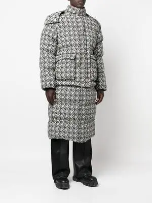 MARINE SERRE Moon Diamond-pattern Oversized Puffer Coat