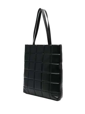 Moschino Quilted Logo Plaque Tote Bag