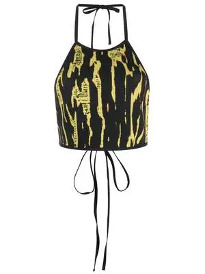 AMBUSH Jacquard-pattern Strapless Top - Black