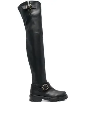 JIMMY CHOO Biker Ii Over The Knee Flat Boots
