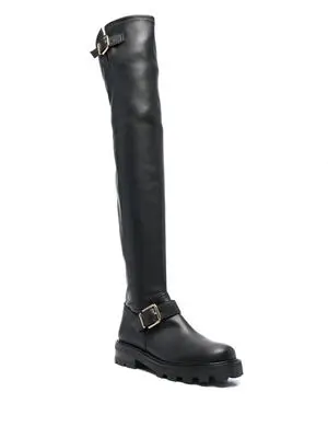 JIMMY CHOO Biker Ii Over The Knee Flat Boots