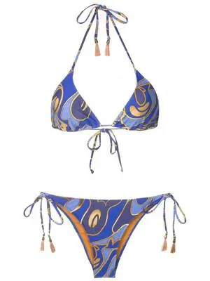 LYGIA & NANNY Graphic-print Bikini - Blue