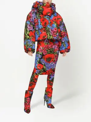 Dolce & Gabbana Floral-print Down Short Jacket