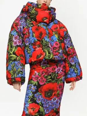 Dolce & Gabbana Floral-print Down Short Jacket