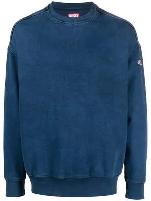 DIESEL® D-krib Track Denim Sweatshirt - Blue