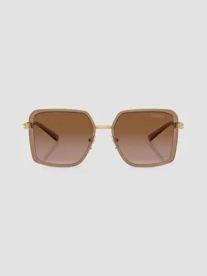 Versace 56mm Square Sunglasses - Brown Gradient