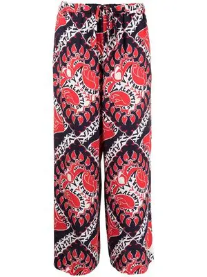 Valentino Garavani Archive Manifesto-print Trousers - Red