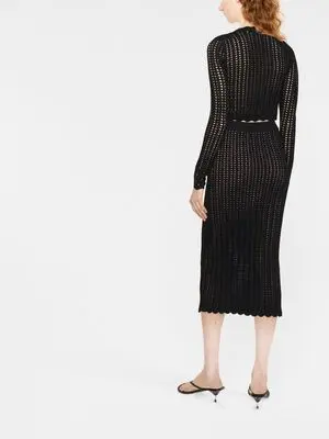 SELF-PORTRAIT High-waist Crochet-knit Skirt