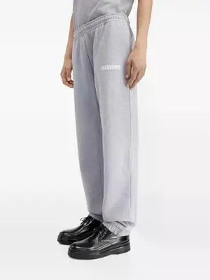 Jacquemus Logo-print Organic Cotton Track Pants - Grey