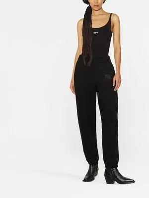 Alexander Wang Logo-print Tapered Track Pants - Black