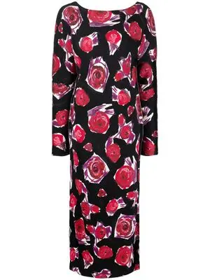 Marni Rose Print Long Dress