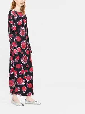 Marni Rose Print Long Dress