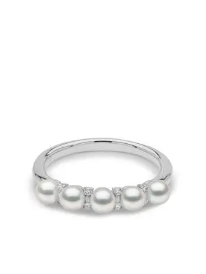 Yoko London 18kt White Gold Akoya Pearl And Diamond Ring - Silver