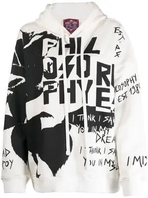 Philosophy Di Lorenzo Serafini Graphic Print Hoodie - Neutrals