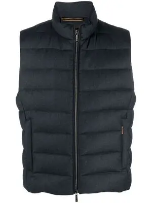 MOORER Zipped Padded Gilet - Blue