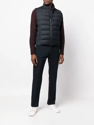 MOORER Zipped Padded Gilet - Blue