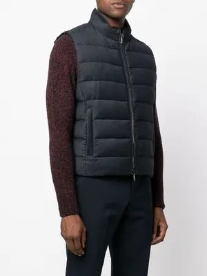 MOORER Zipped Padded Gilet - Blue