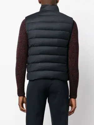 MOORER Zipped Padded Gilet - Blue