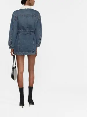 DIESEL® Belted Denim Long-sleeve Dress