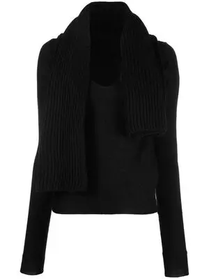 MAISON MARGIELA Scarf-collar Jumper - Black
