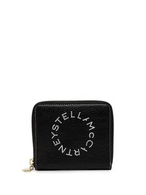 Stella McCartney Logo-print Zip-around Wallet - Black