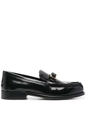 SERGIO ROSSI Buckled Leather Loafers - Black