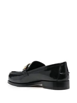 SERGIO ROSSI Buckled Leather Loafers - Black