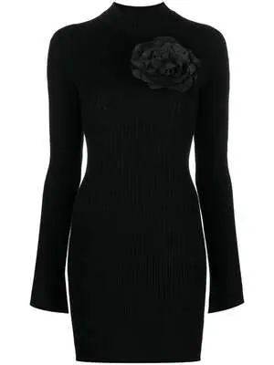Blumarine Cut-out Wool Mini Dress - Black