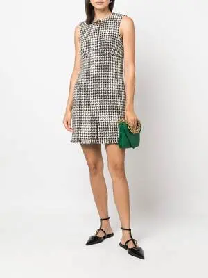 LANVIN Houndstooth Wool Shift Dress