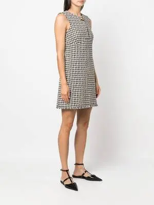 LANVIN Houndstooth Wool Shift Dress