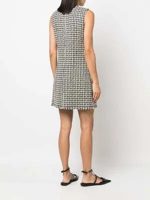 LANVIN Houndstooth Wool Shift Dress
