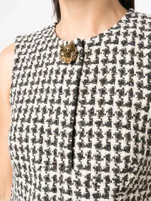 LANVIN Houndstooth Wool Shift Dress