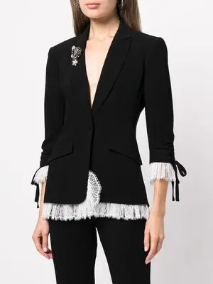 Cinq À Sept Roxie Lace-trim Blazer - Black