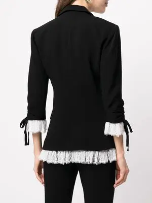 Cinq À Sept Roxie Lace-trim Blazer - Black