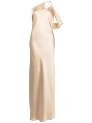 Michelle Mason Bias-cut One-shoulder Gown