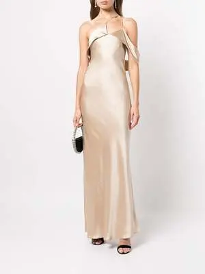Michelle Mason Bias-cut One-shoulder Gown