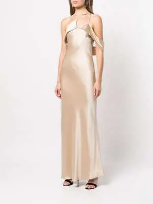 Michelle Mason Bias-cut One-shoulder Gown