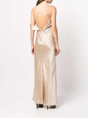 Michelle Mason Bias-cut One-shoulder Gown