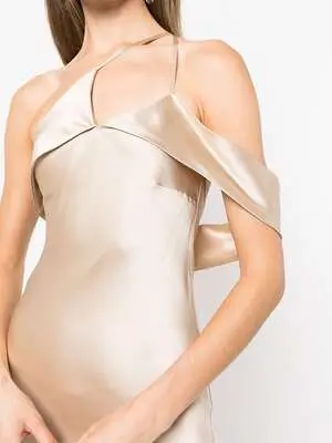 Michelle Mason Bias-cut One-shoulder Gown
