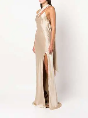 Michelle Mason Side-slit One-shoulder Gown