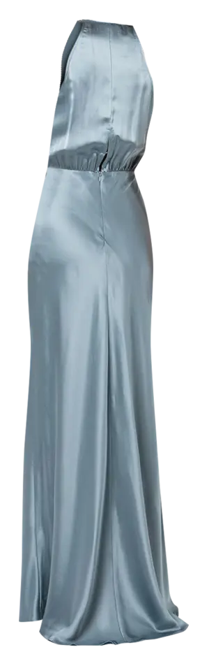 Michelle Mason Draped Halterneck Gown - Blue