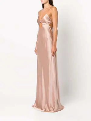 Michelle Mason Cut-out Detail Gown - Pink